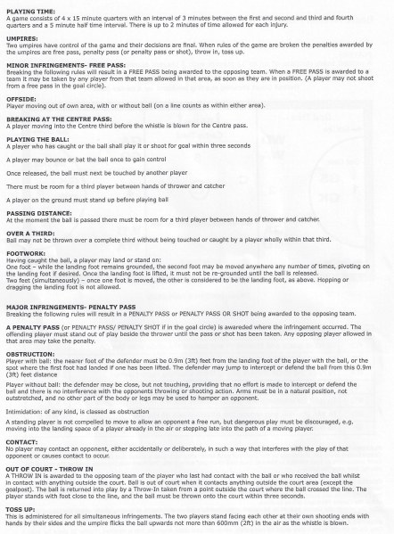 Basic Rules | Netball Zug